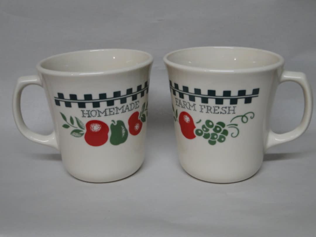 Set of 2 Corning Corelle FARM FRESH Pattern Coffee Cups - Etsy