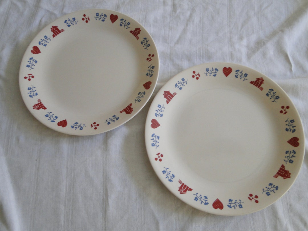 Set of 2 Corning Corelle HOMESTEAD Pattern 10-1/4" Dinner Plates - Etsy
