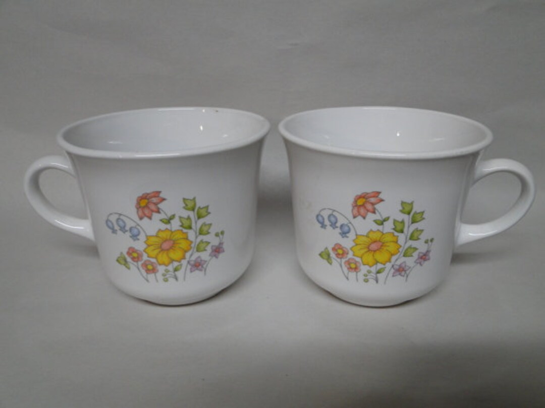 Set of 2 Corning Corelle MEADOW Pattern Coffee Cups - Etsy
