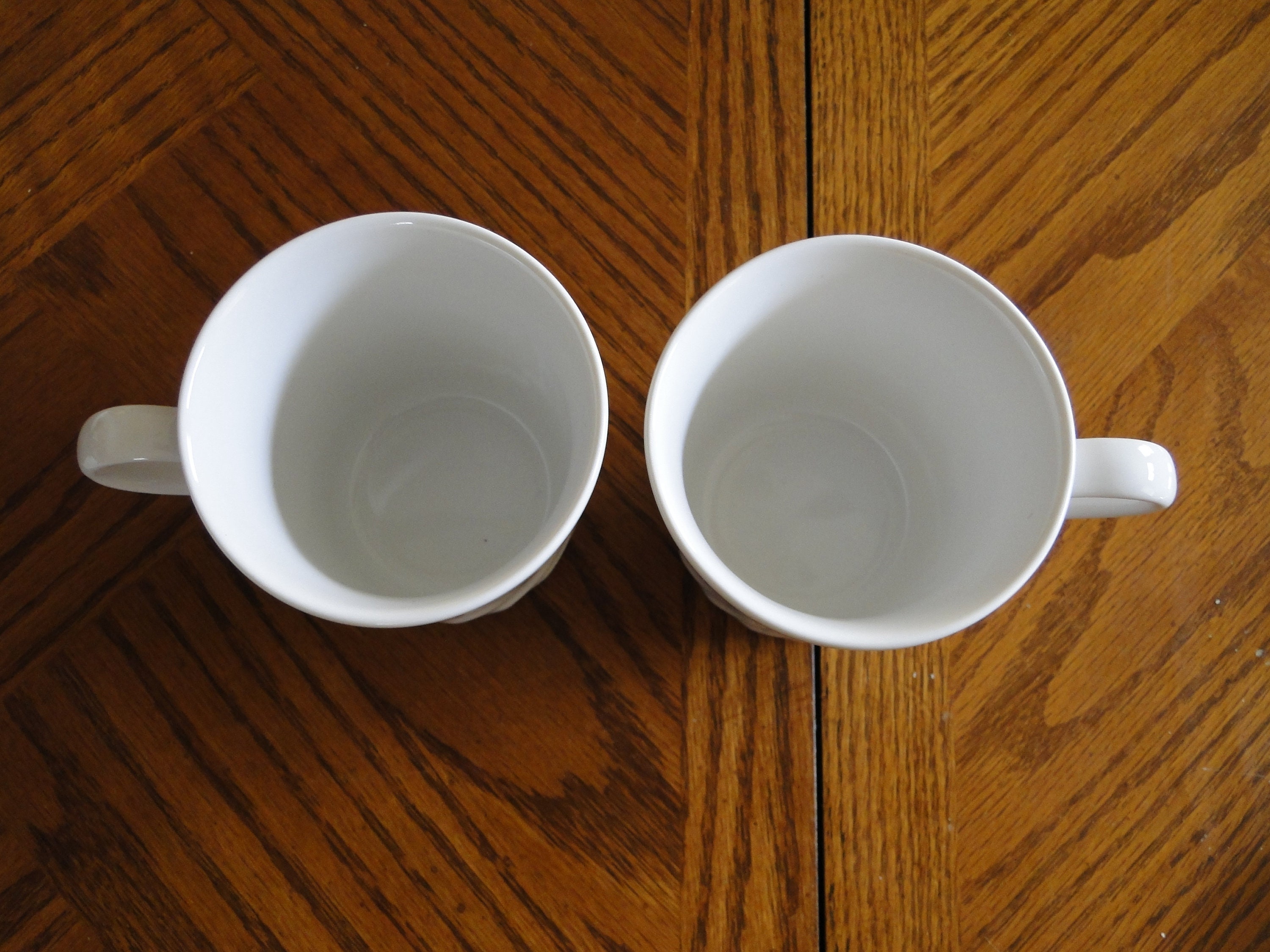 Set of 2 Corning Corelle ENHANCEMENTS WHITE Pattern Swirl Style Coffee ...