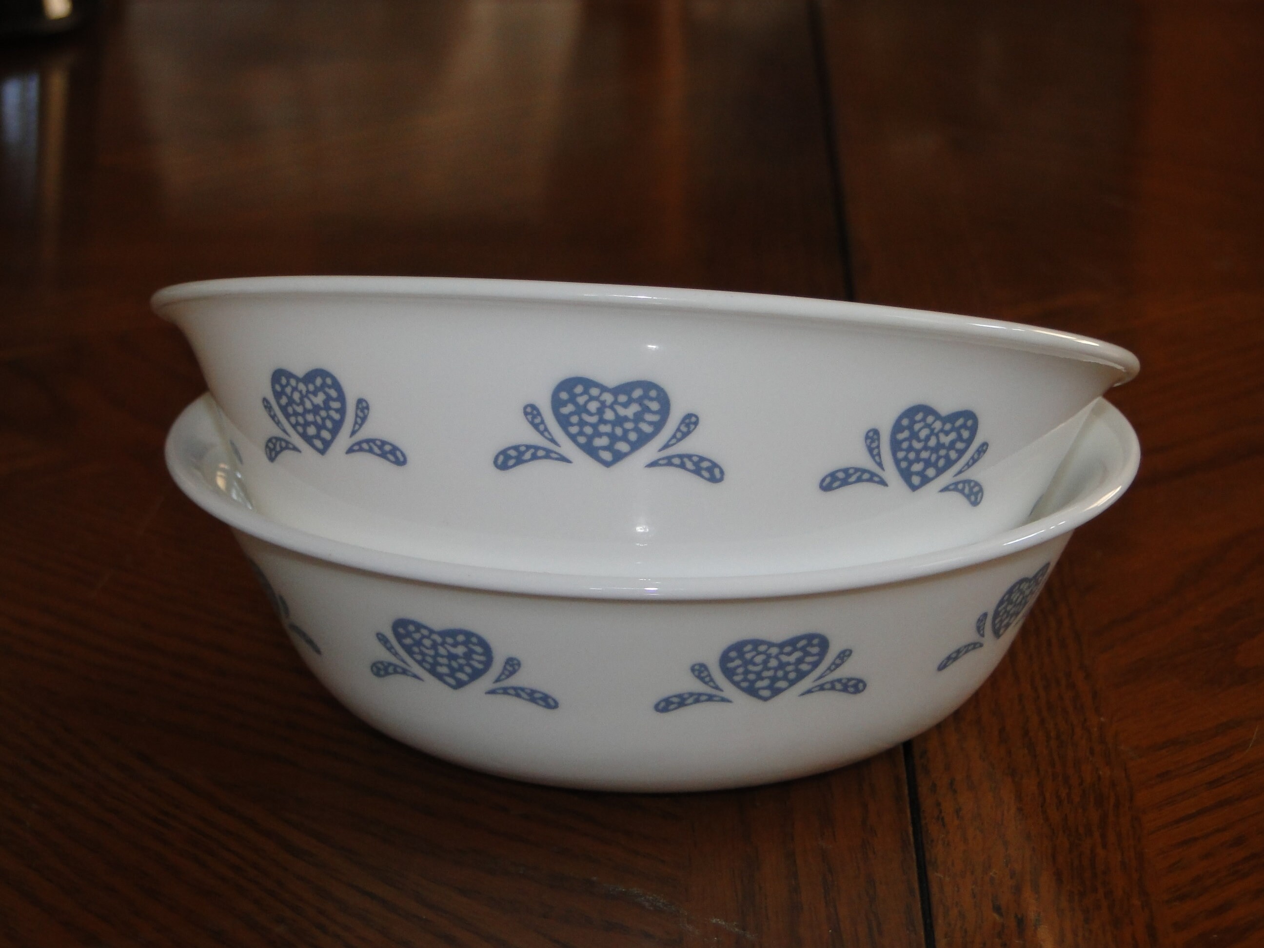Set of 2 Corning Corelle BLUE HEARTS Pattern 6-1/4 Soup / Cereal Bowls - Etsy