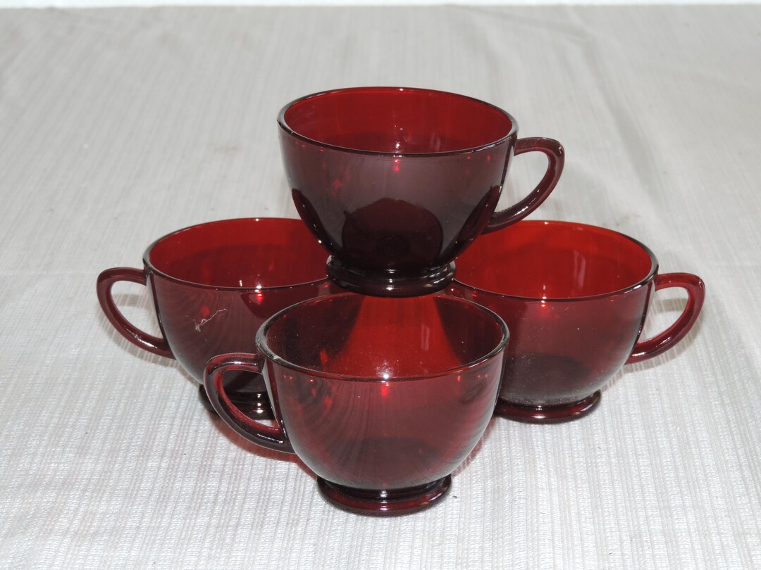 Set of 4 Anchor Hocking ROYAL RUBY Snack or Punch Cups - Etsy