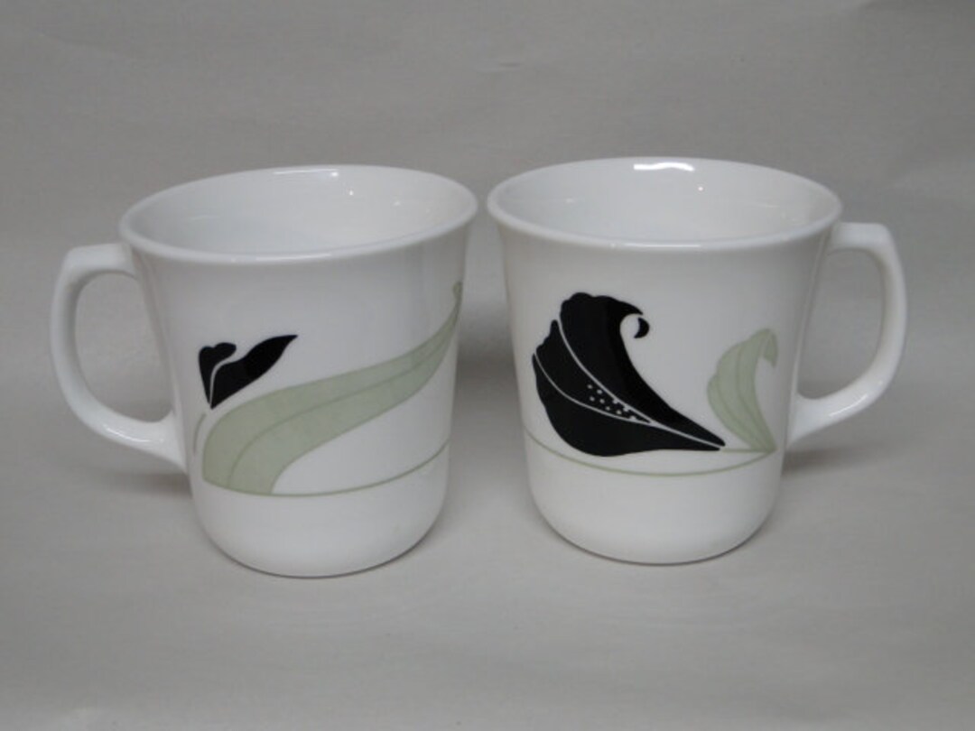 Set of 2 Corning Corelle BLACK ORCHID Pattern Coffee Cups - Etsy