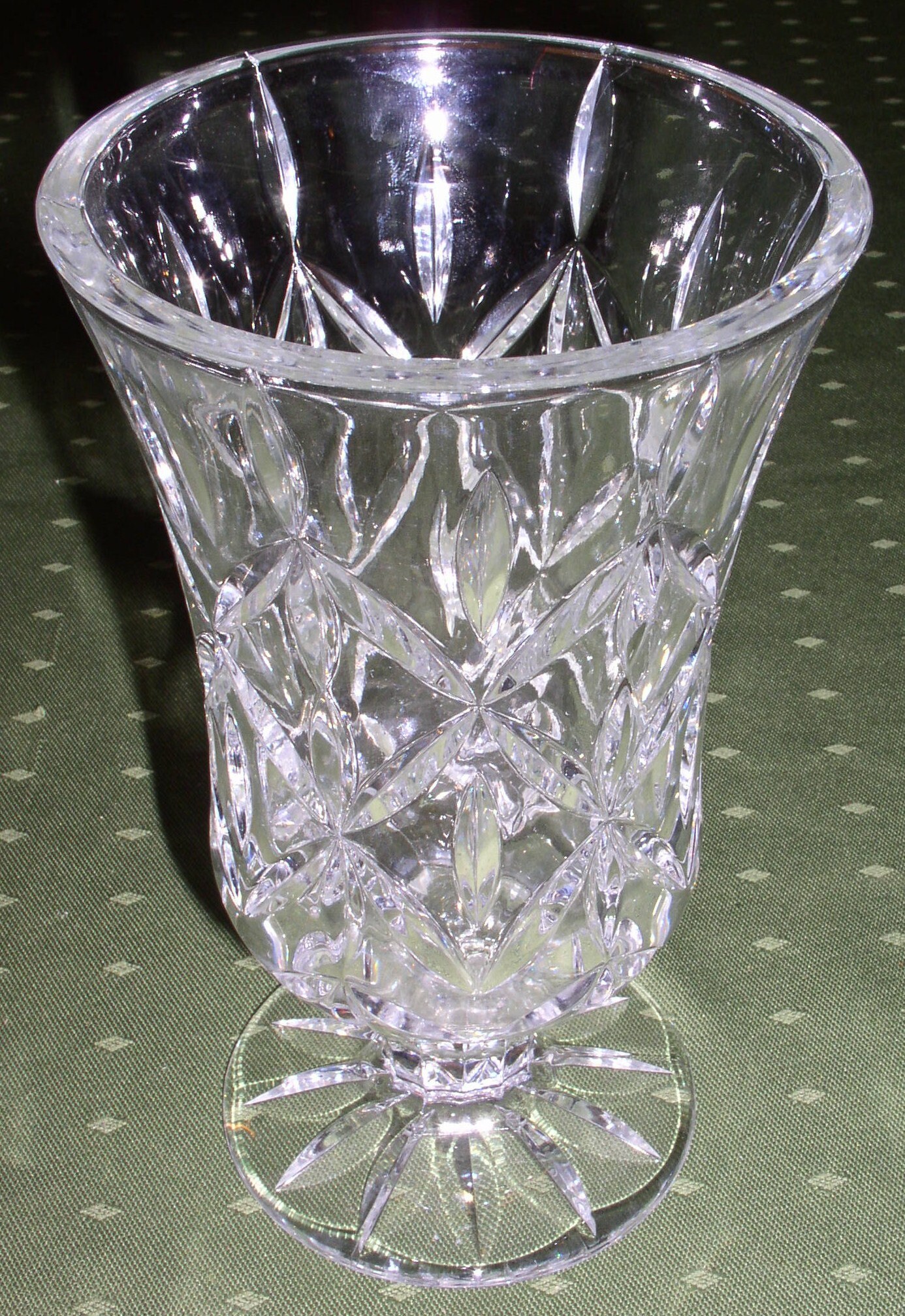 Clear Crystal Diamond Pattern Cut Glass 7 Tall Candle Holder / Vase - Etsy