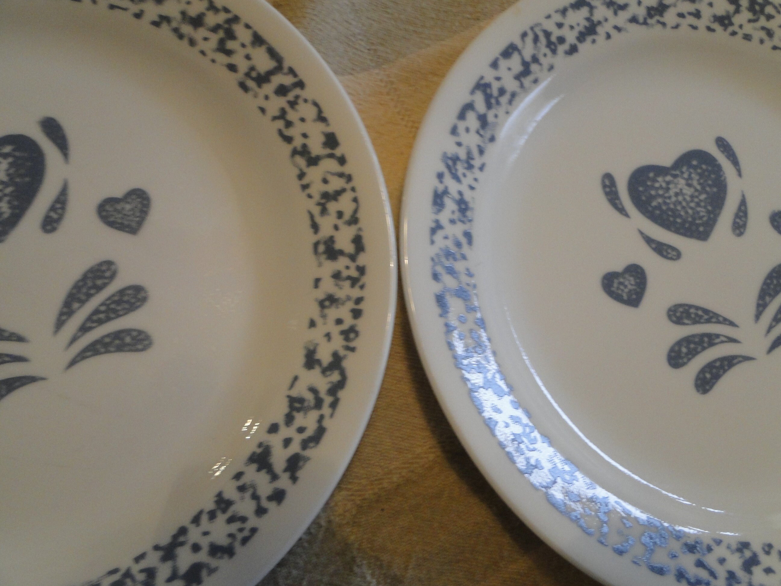 Set of 2 Corning Corelle BLUE HEARTS Pattern 6-3/4" Bread Plates - Etsy