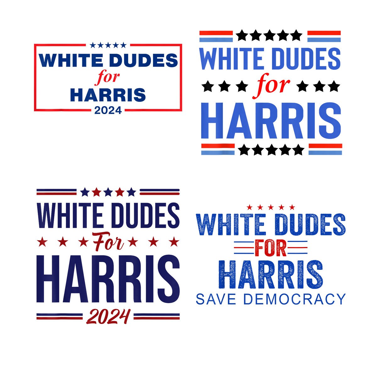 4 File White Dudes for Harris 2024 Png - Etsy