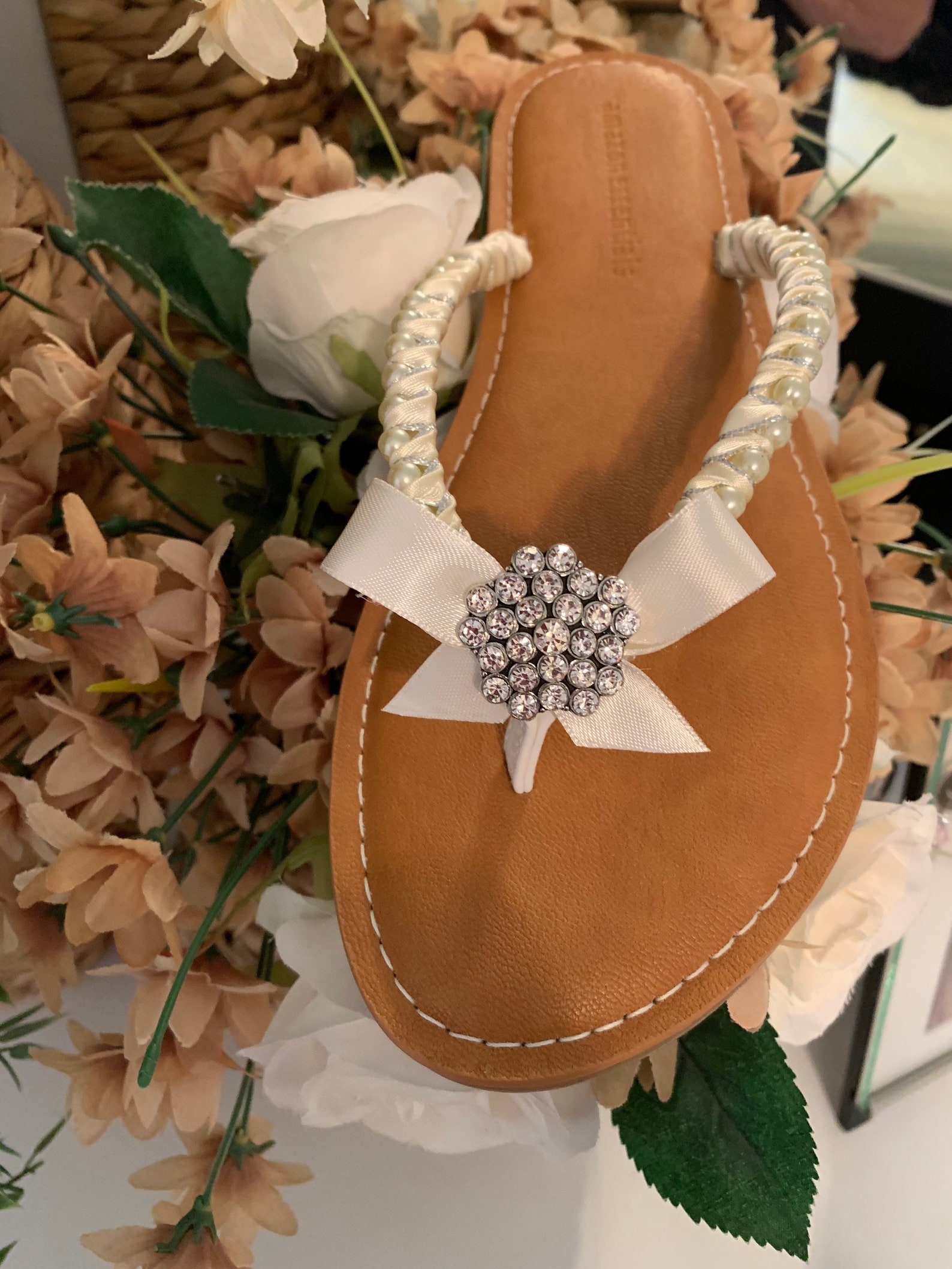 Wedding Sandal Custom/handmade With Pearls - Etsy