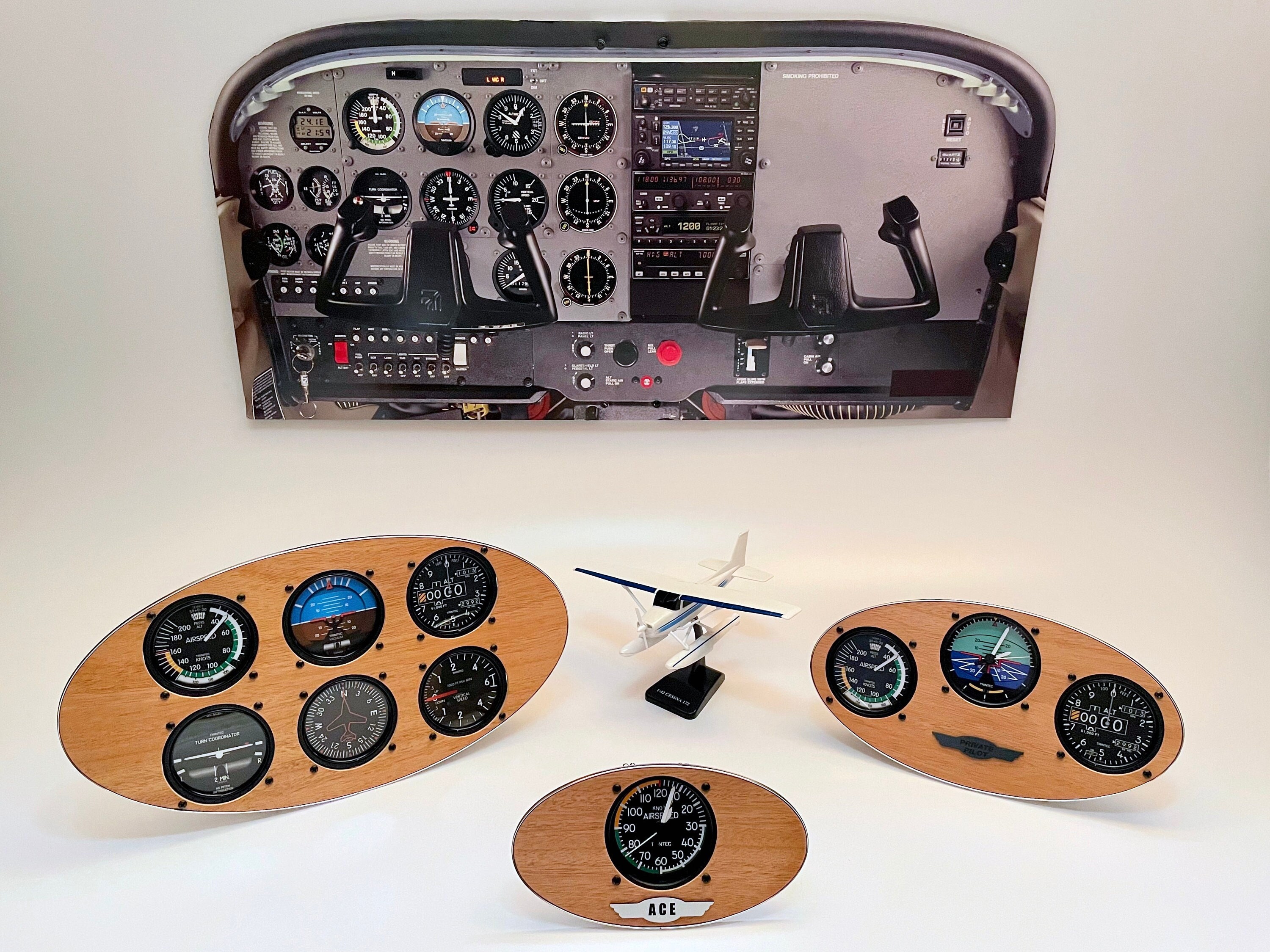 Cessna Six Pack Flight Deck Displays Private Pilot Home Decor Aviation ...