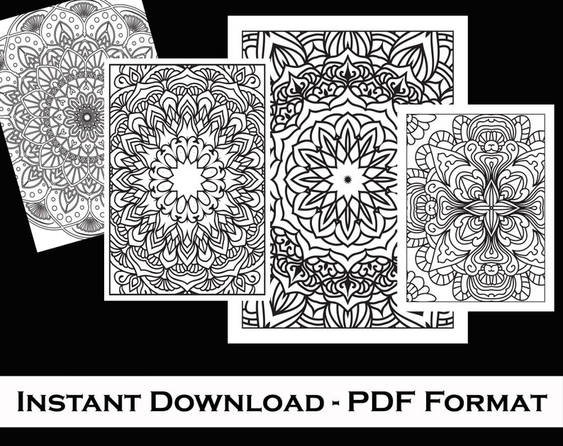 Mandala Coloring Pages for Adults and Teens | Printable Digital ...