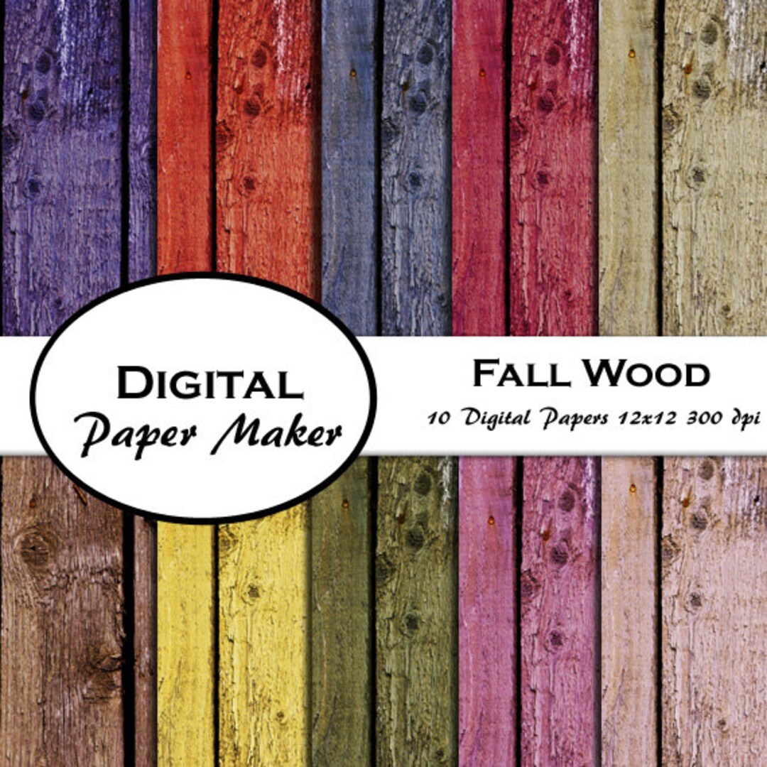 Wood Texture Digital Paper Designs in Fall Colors That Can Be Used for ...