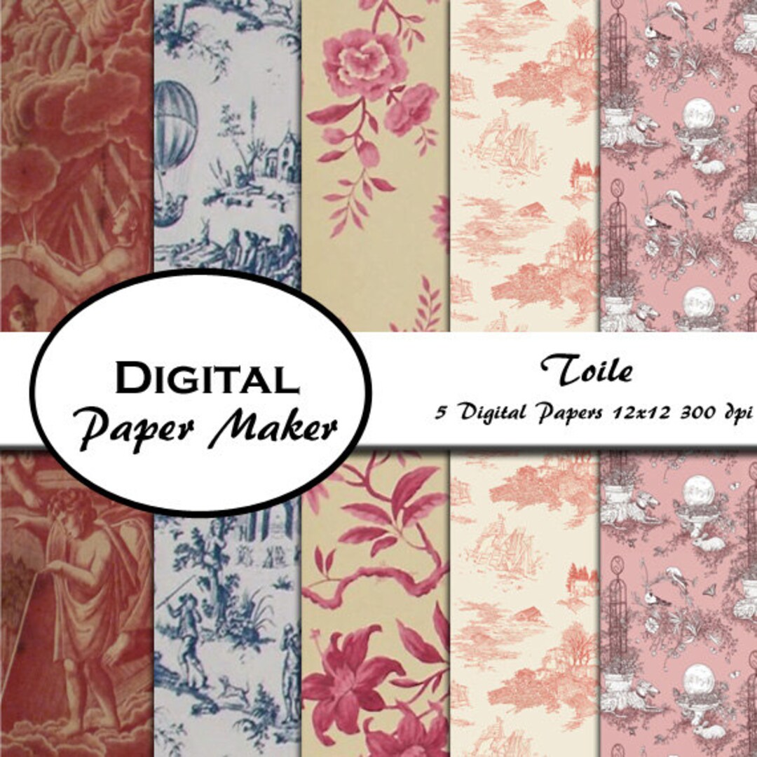 Toile Digital Paper Designs Great for Scrapbooking, Backgrounds ...