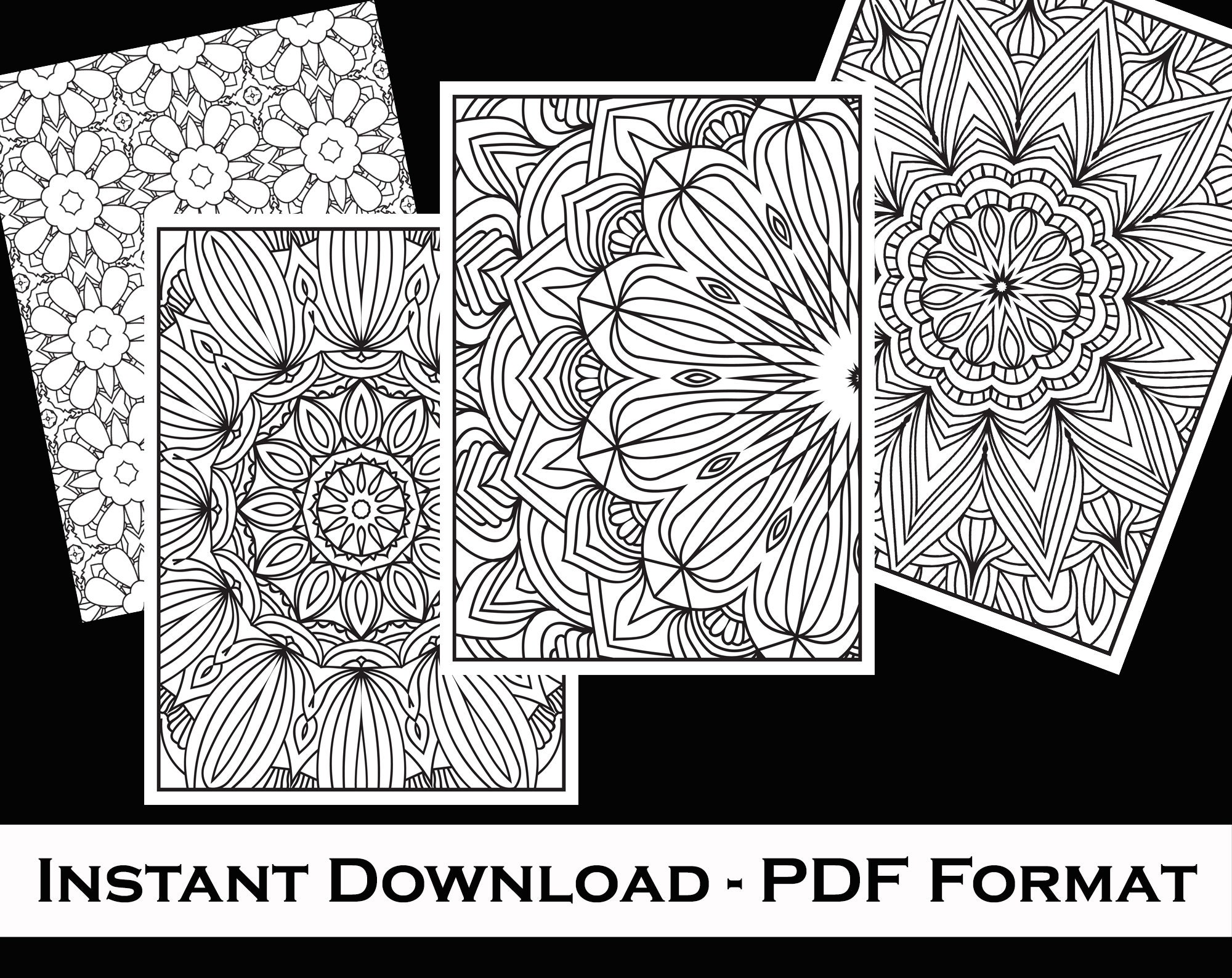 Mandala Coloring Pages for Adults and Teens | Printable Digital ...