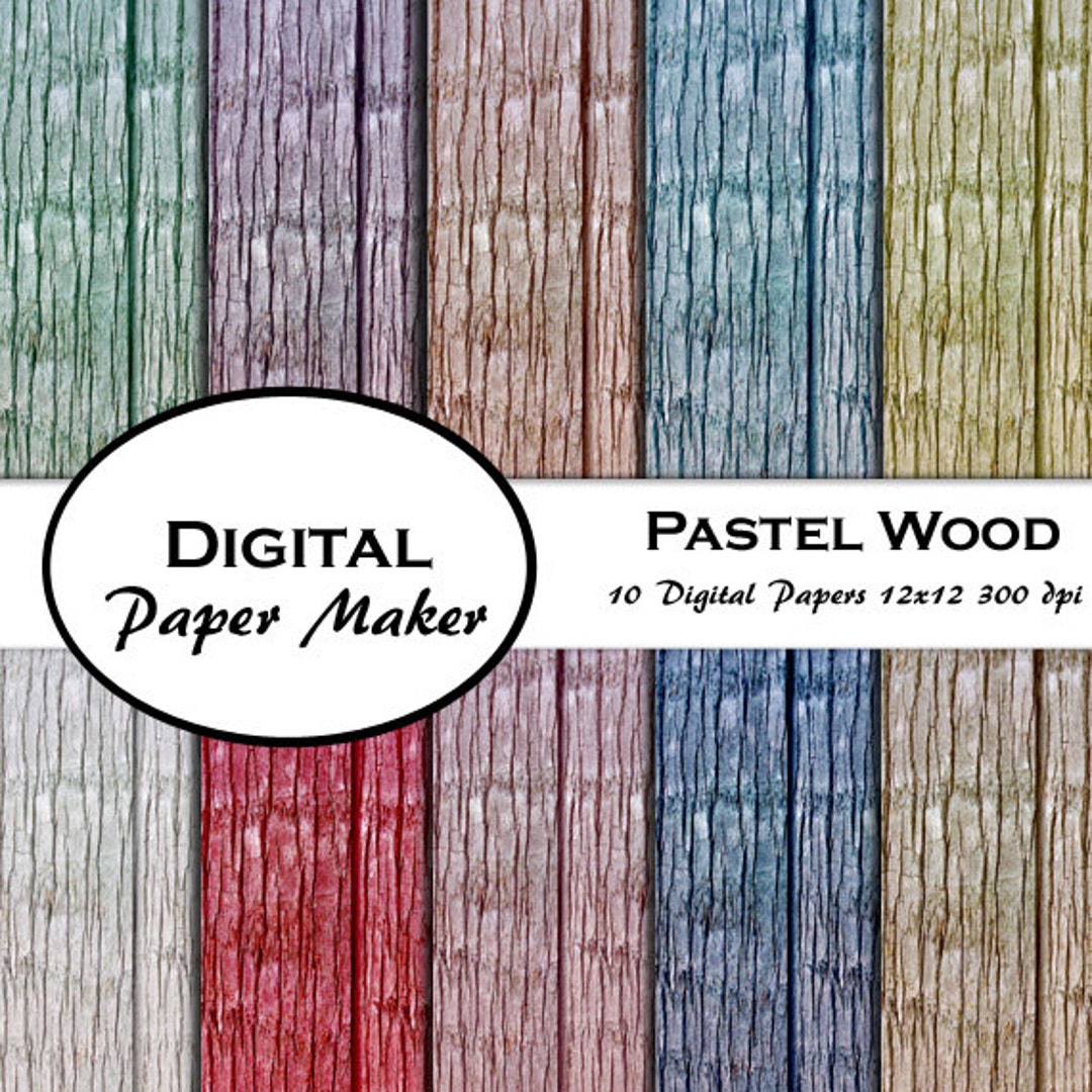 Wood Texture Digital Paper Designs in Pastel Colors That Can Be Used ...