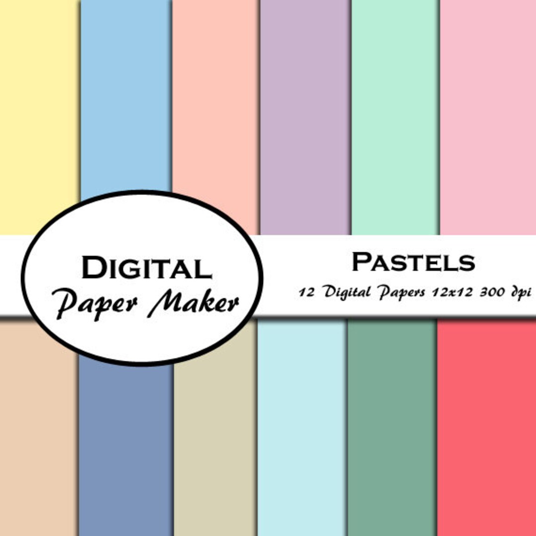 Pastel Colored Digital Paper Designs for Scrapbooking, Backgrounds ...