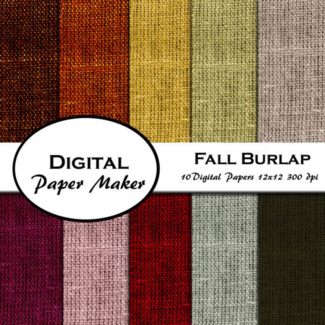 Burlap Style Digital Paper Designs in Fall Colors That Can Be Used for ...