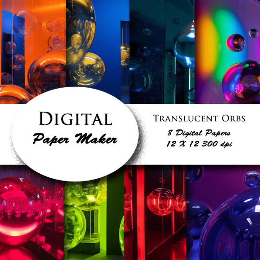 Translucent Orbs Digital Paper to Use for Scrapbooking, Clipart ...