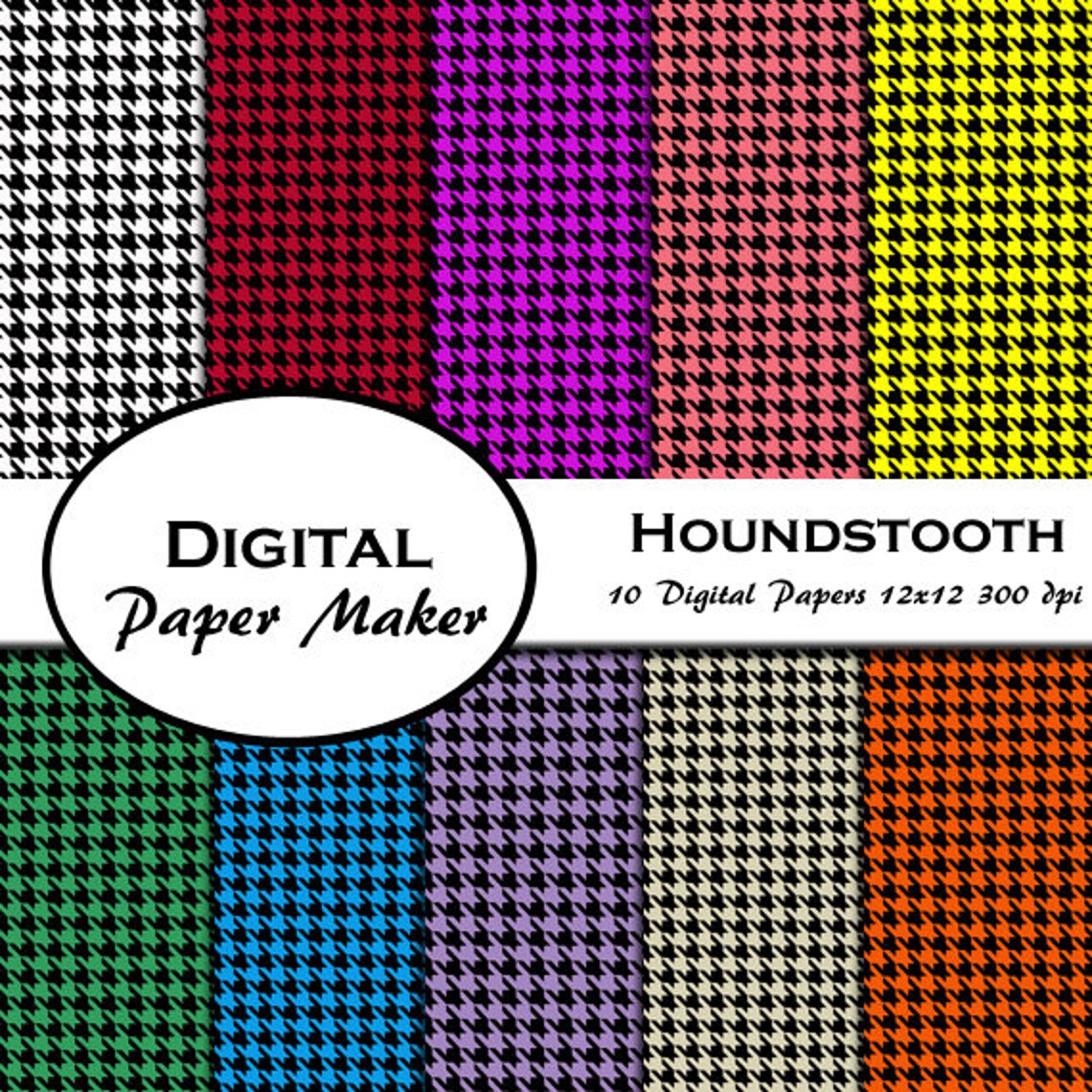 Multi-color Houndstooth Paper Designs to Use for Scrap Booking, Clipart ...