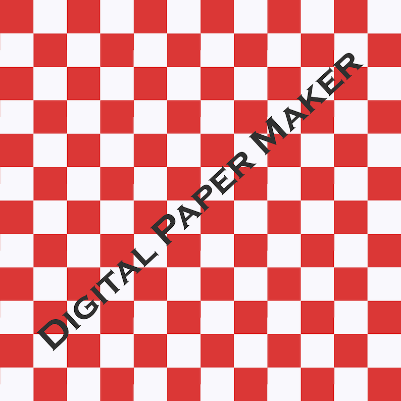 Red and White Checker Pattern Seamless File 12x12 JPG and PNG Files 300 ...