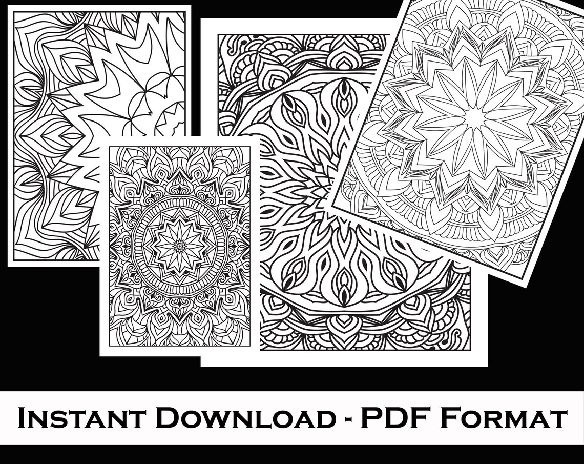 Mandala Coloring Pages for Adults and Teens Printable - Etsy