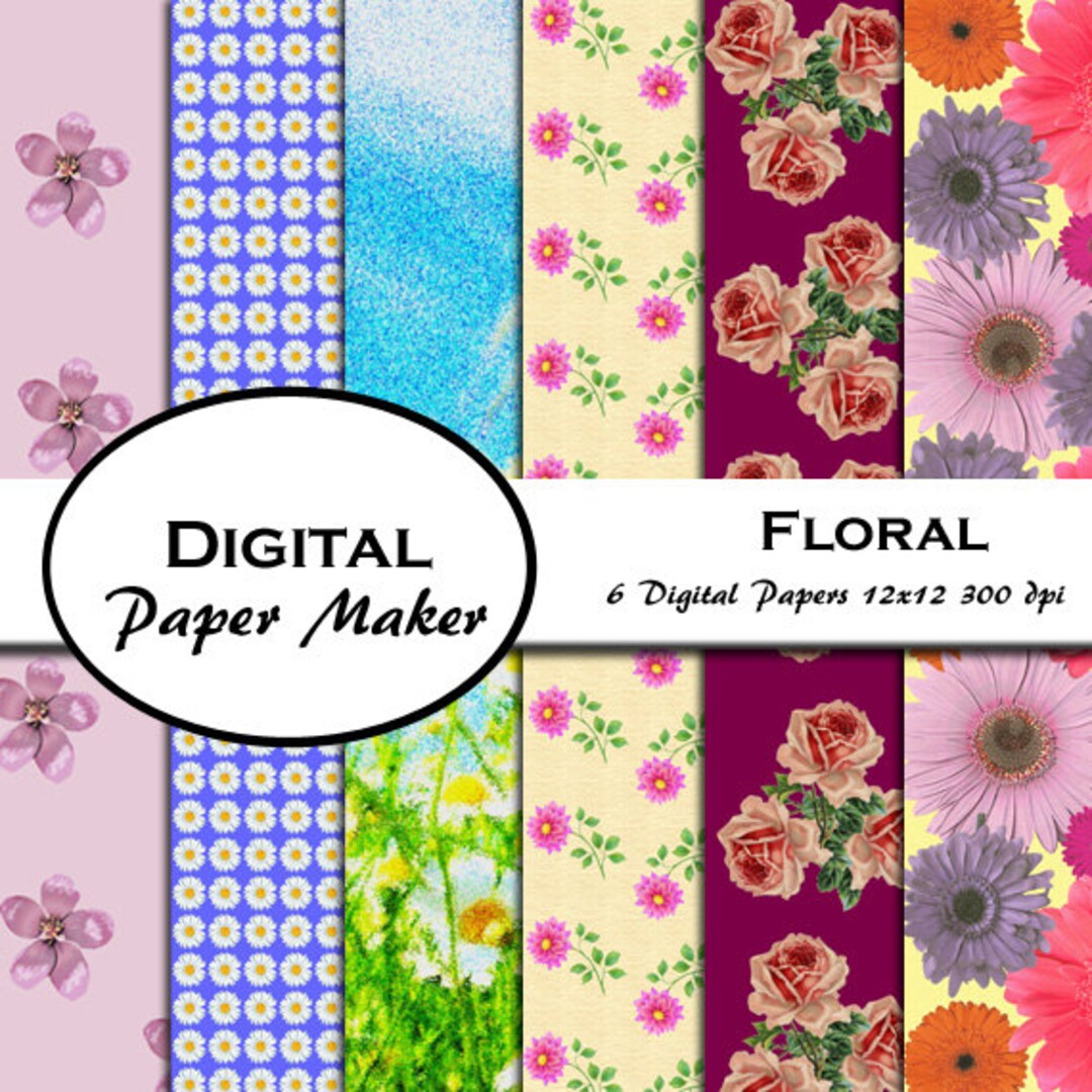 Floral Digital Paper Designs That Are Great for Scrap Booking ...