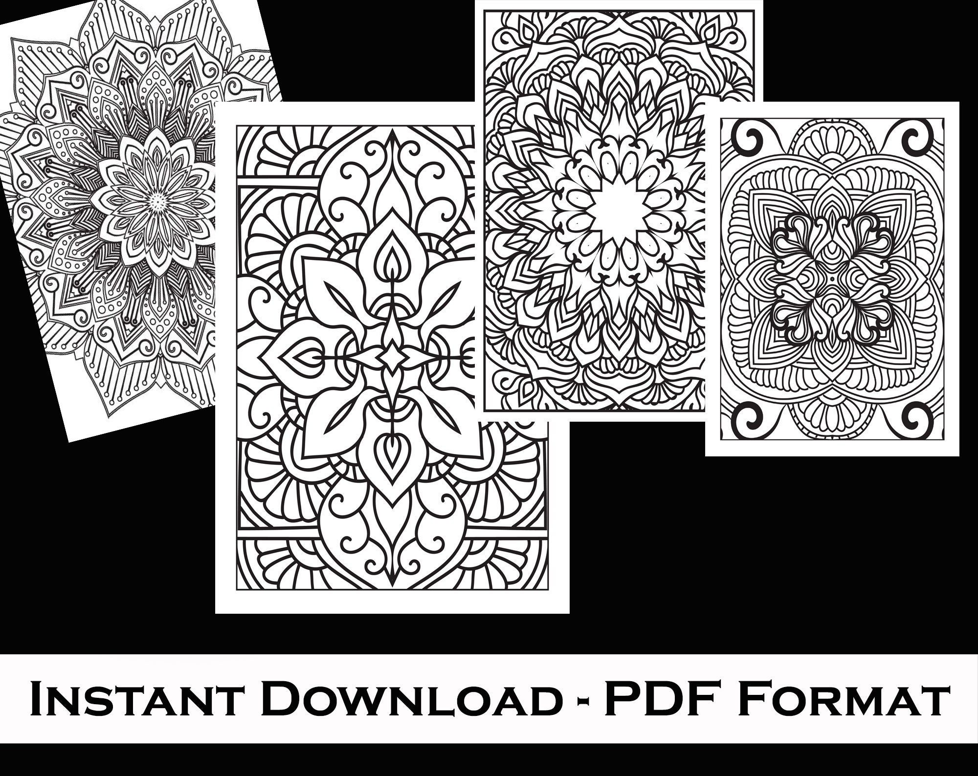 Mandala Coloring Pages for Adults and Teens | Printable Digital ...