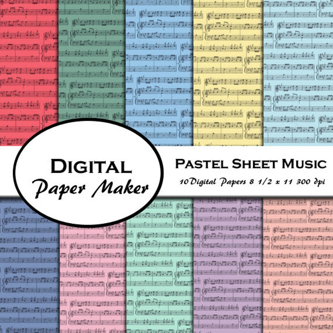 Pastel Sheet Music Digital Paper Design That Can Be Used for Scrap ...