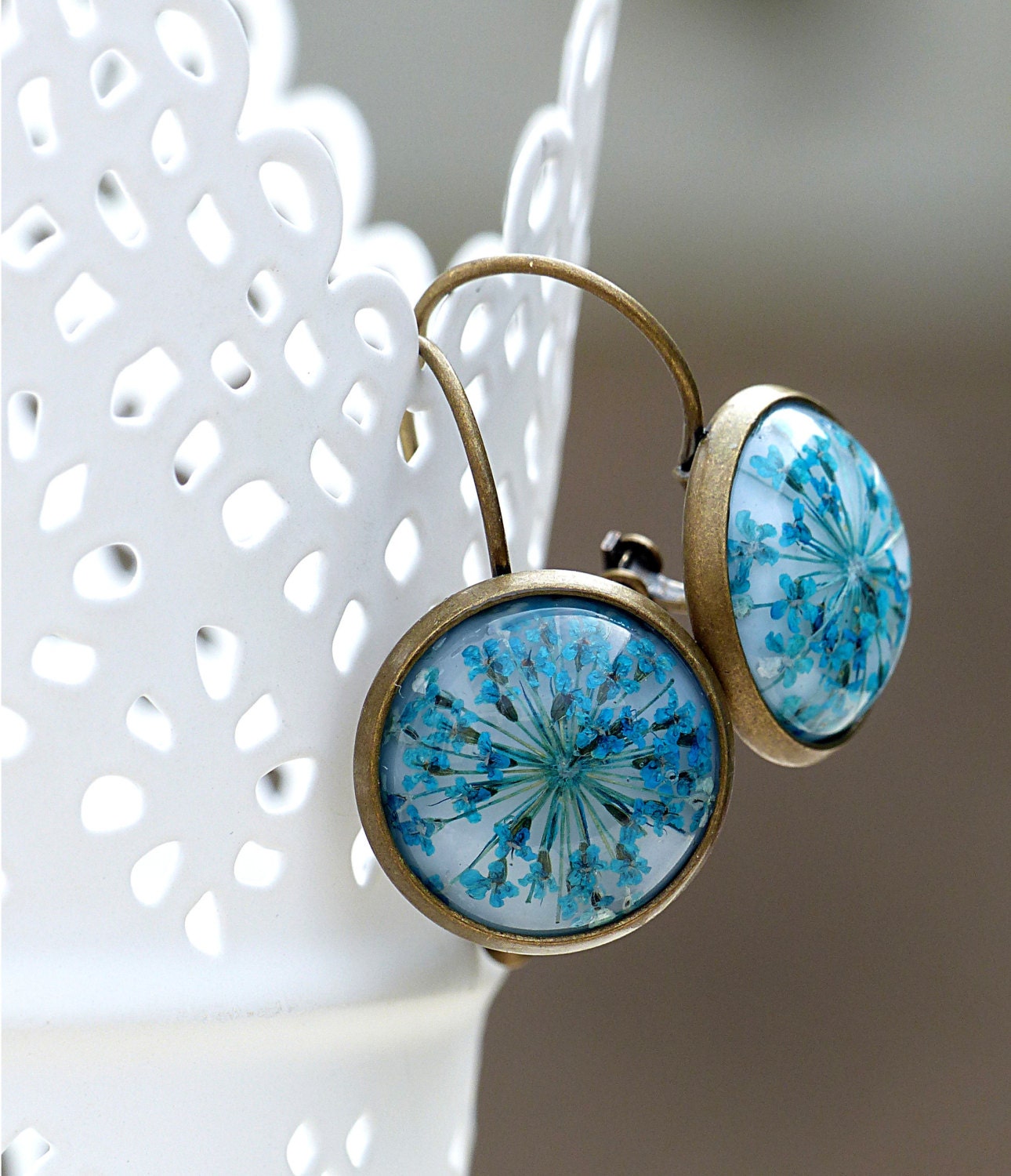 Natural Earrings With a Real Dried Flower. - Etsy