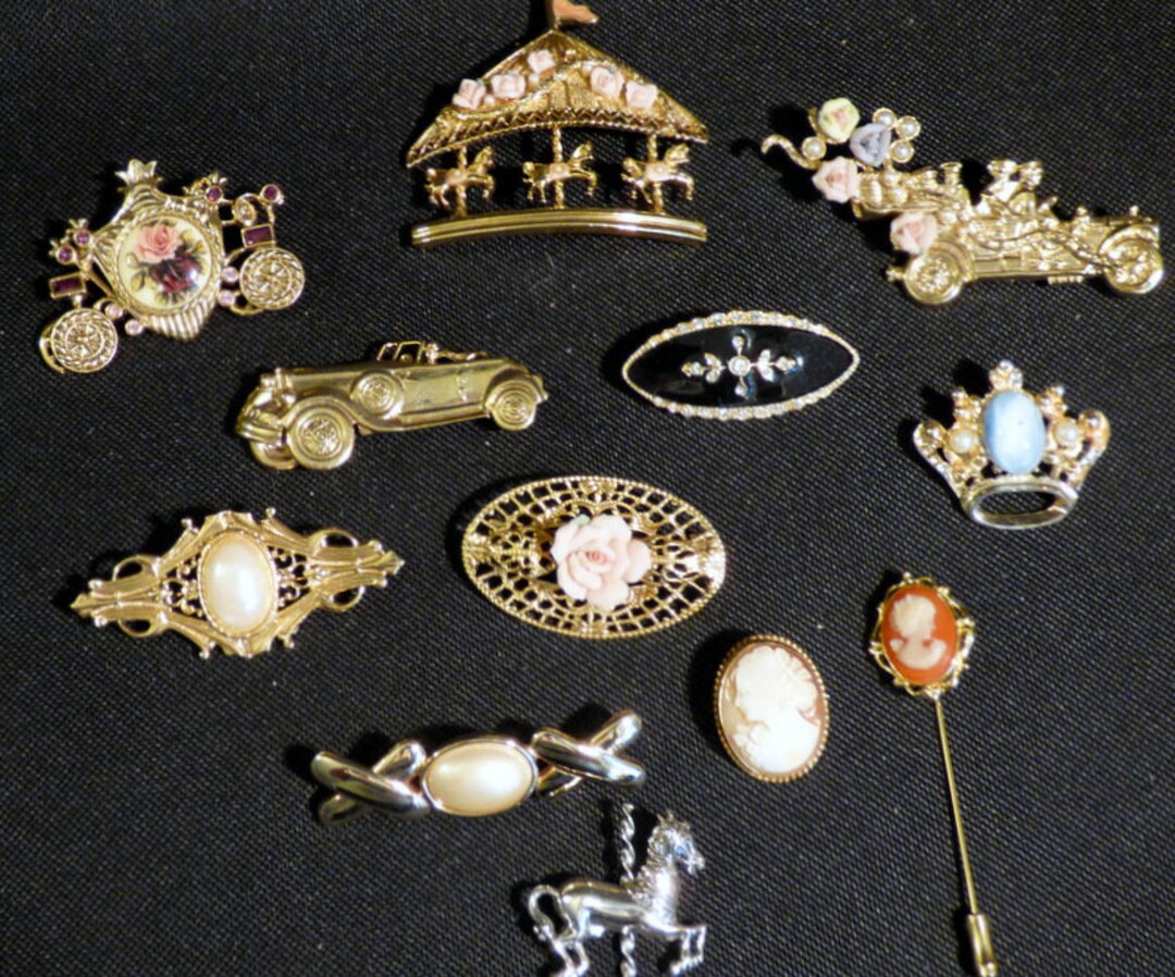 Lady's Brooches and Pins (12) - Etsy