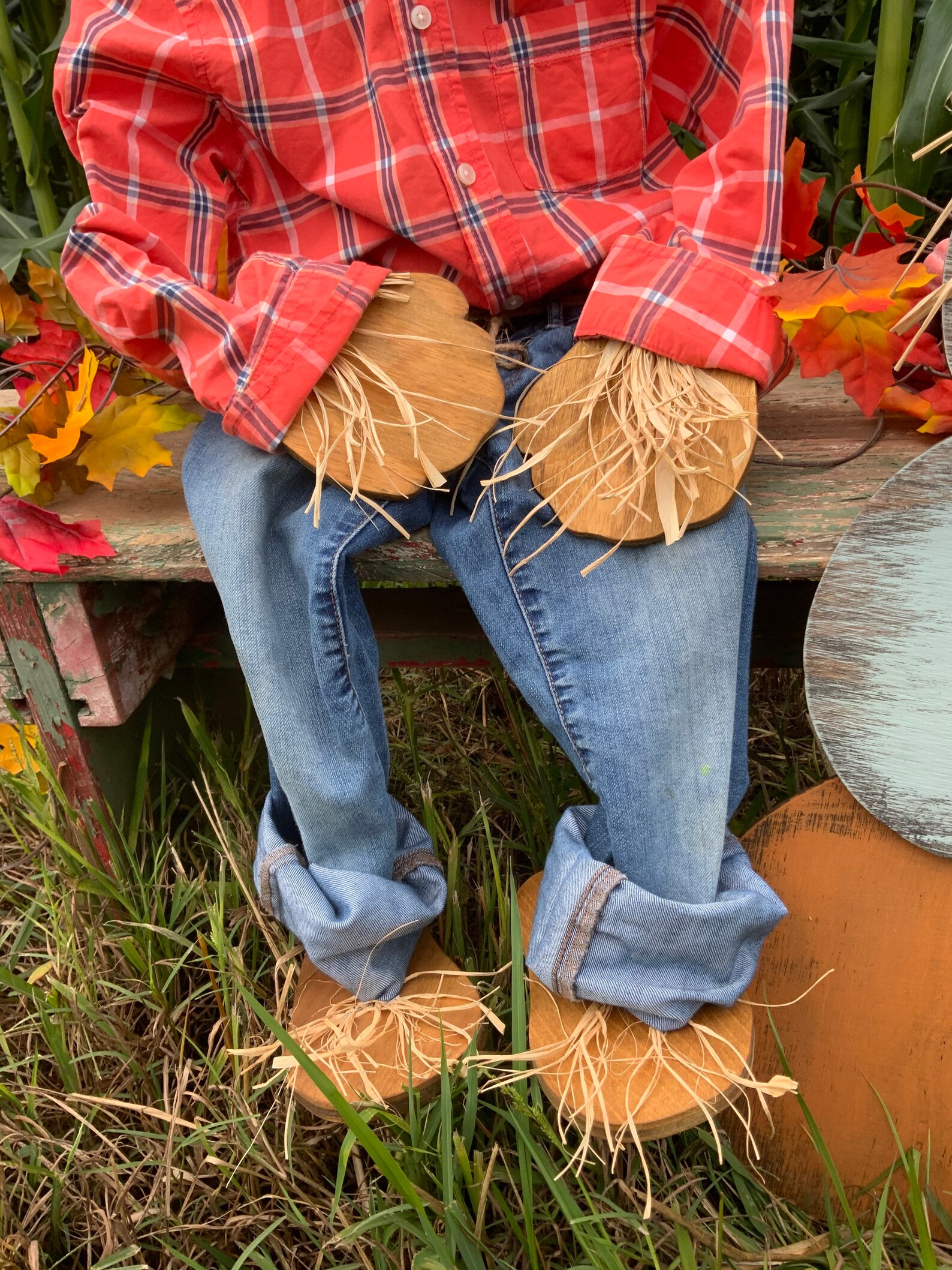 The Original Scarecrow Sitter Sitting Scarecrow Wooden Fall - Etsy