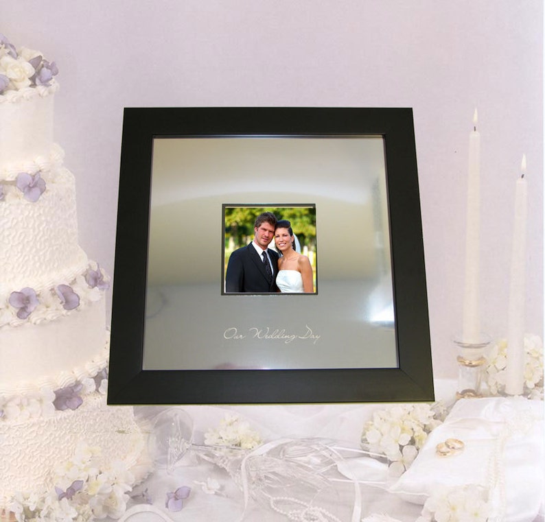 Guest Book Engravable Signature Frame, Pink or Black, Personalized ...