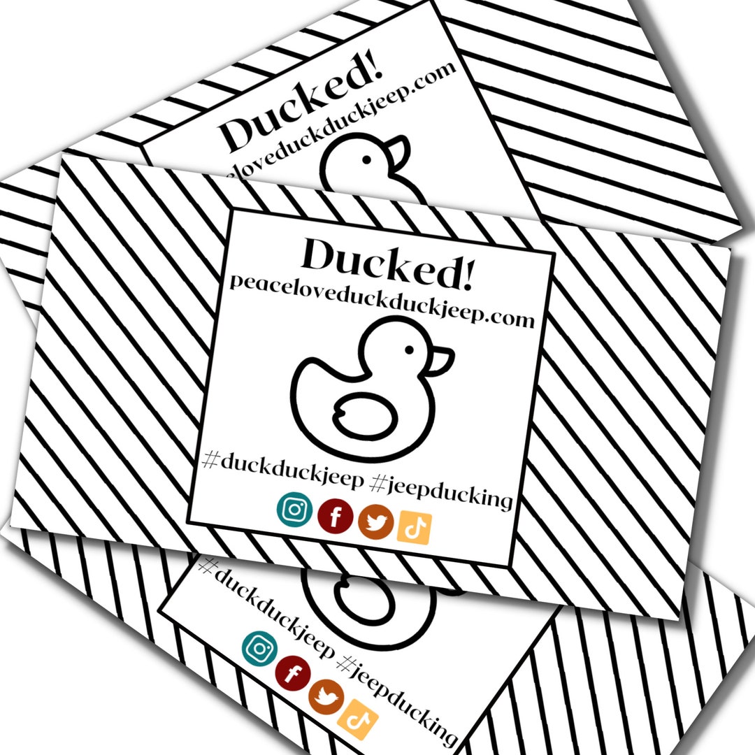 Printable Striped Duck Duck Tags You've Been Ducked - Etsy