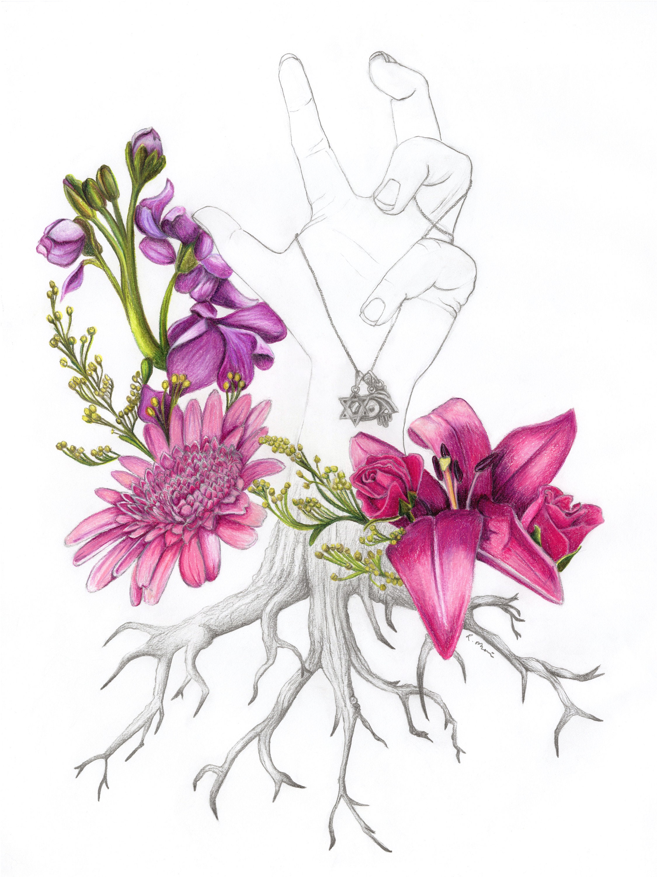 Flower Hand Art - Etsy