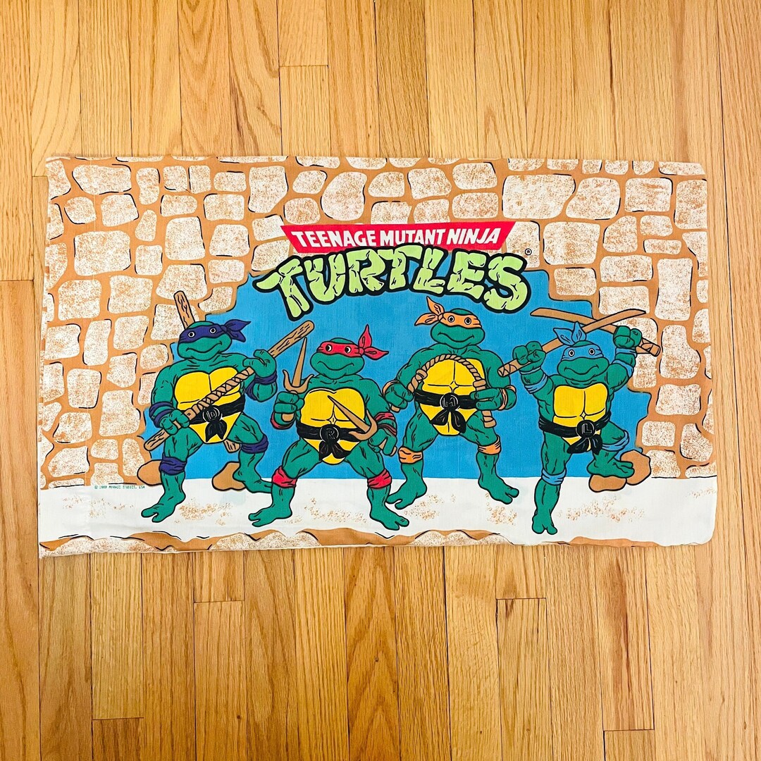 Vintage 1988 Teenage Mutant Ninja Turtles Pillowcase TMNT 80's Cartoon ...