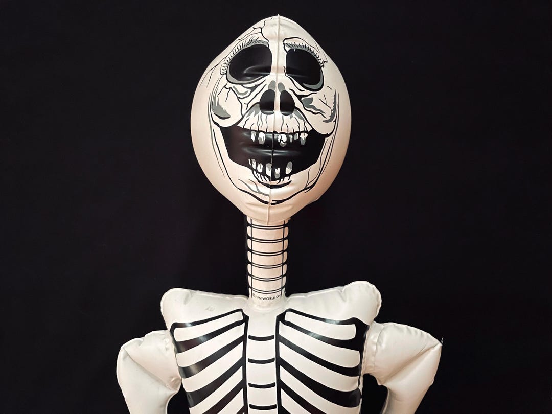 Vintage 80's/90's Halloween Fun World Inflatable Hanging Skeleton Blow ...