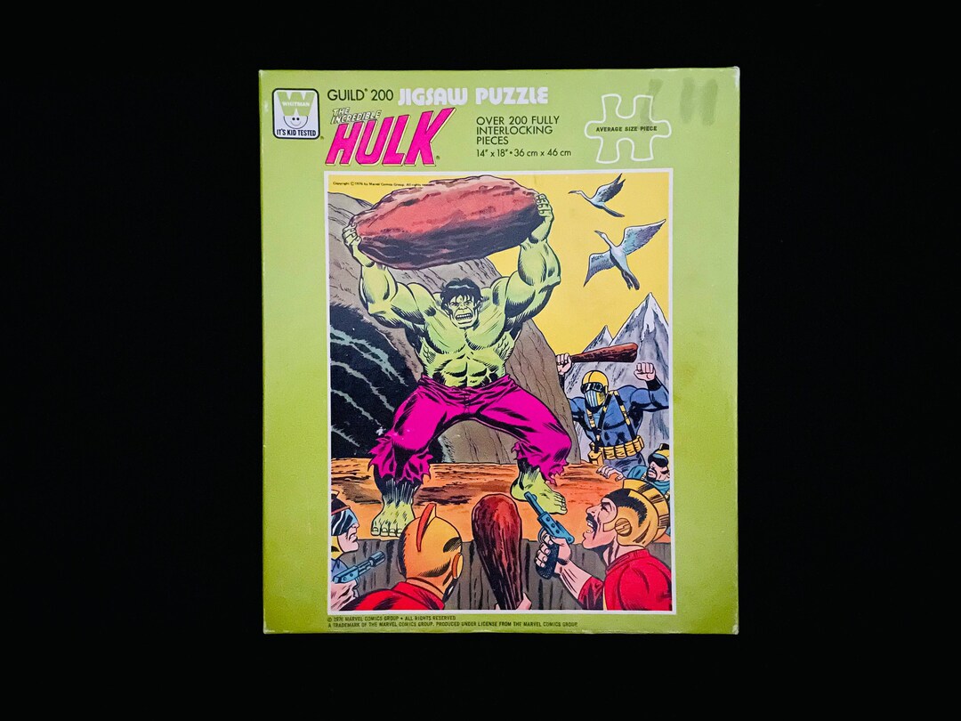Vintage 70's the Incredible Hulk 200 Piece Puzzle, Marvel Comics ...