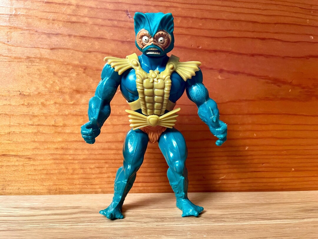 Vintage Mer-man 80's Action Figure With Yellow Chest Armor Harness ...