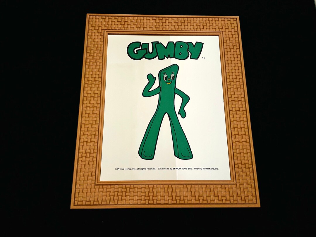 Vintage Gumby 80's Mirror W/ Plastic Bamboo Style Frame, Friendly ...