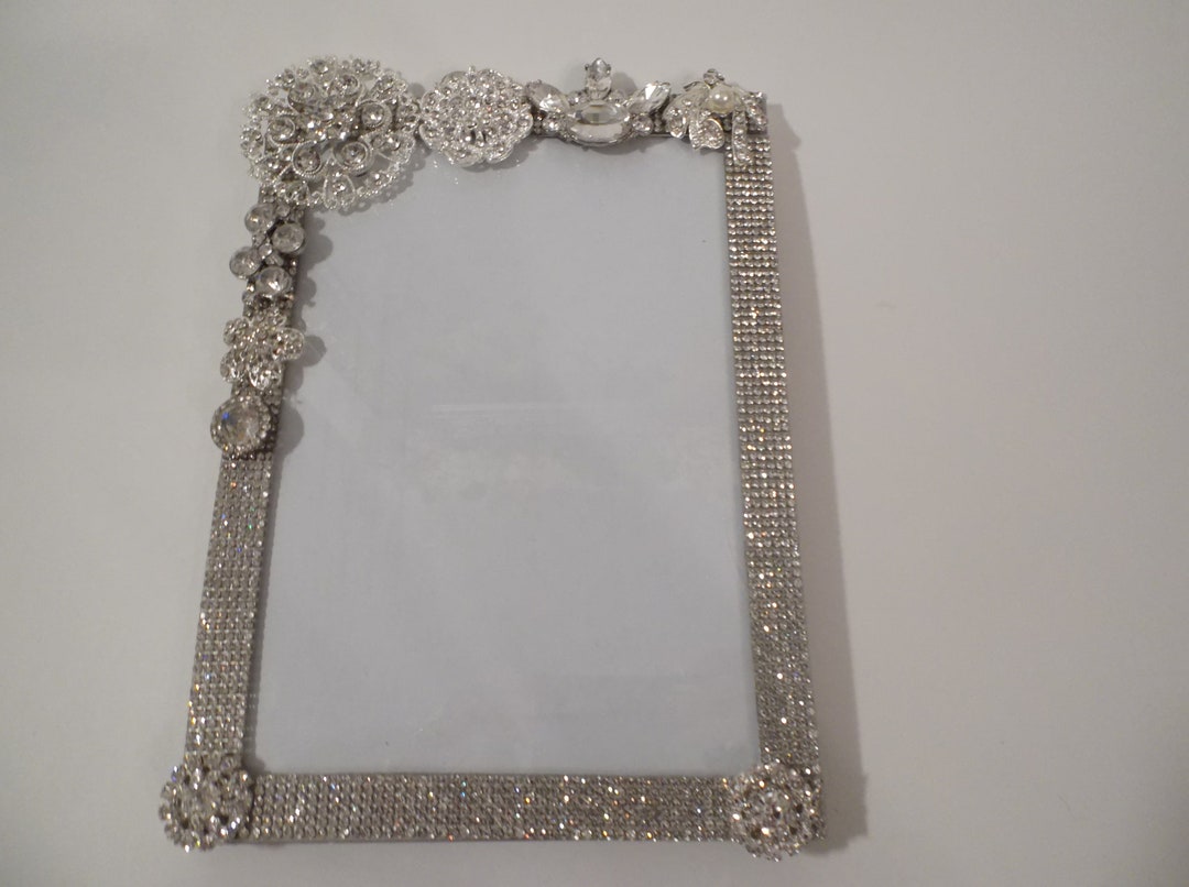 Bejeweled Hand Set Glittering Rhinestone Embellished Picture Frame, 5 X ...