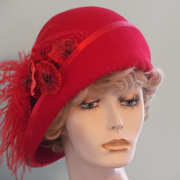 Red Felt Hat - Etsy