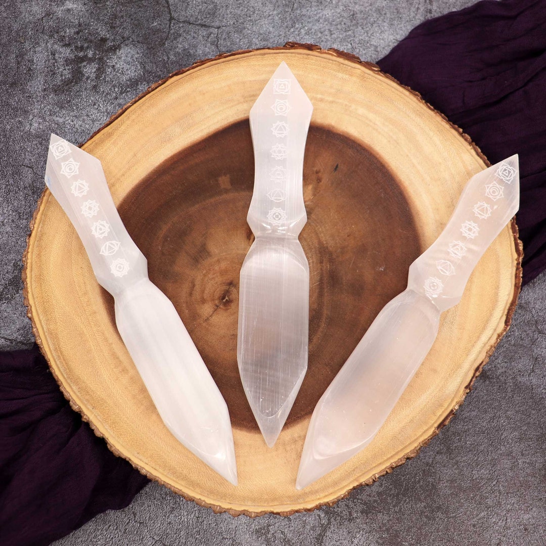 Chakra Selenite Athame - Etsy