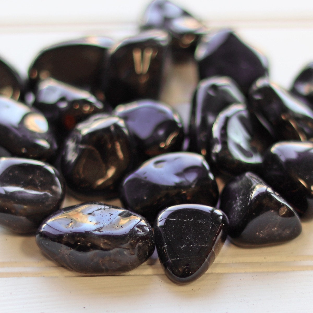 Onyx Black Tumbled Stone | Etsy