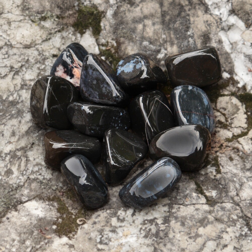 Onyx Black Tumbled Stone | Etsy