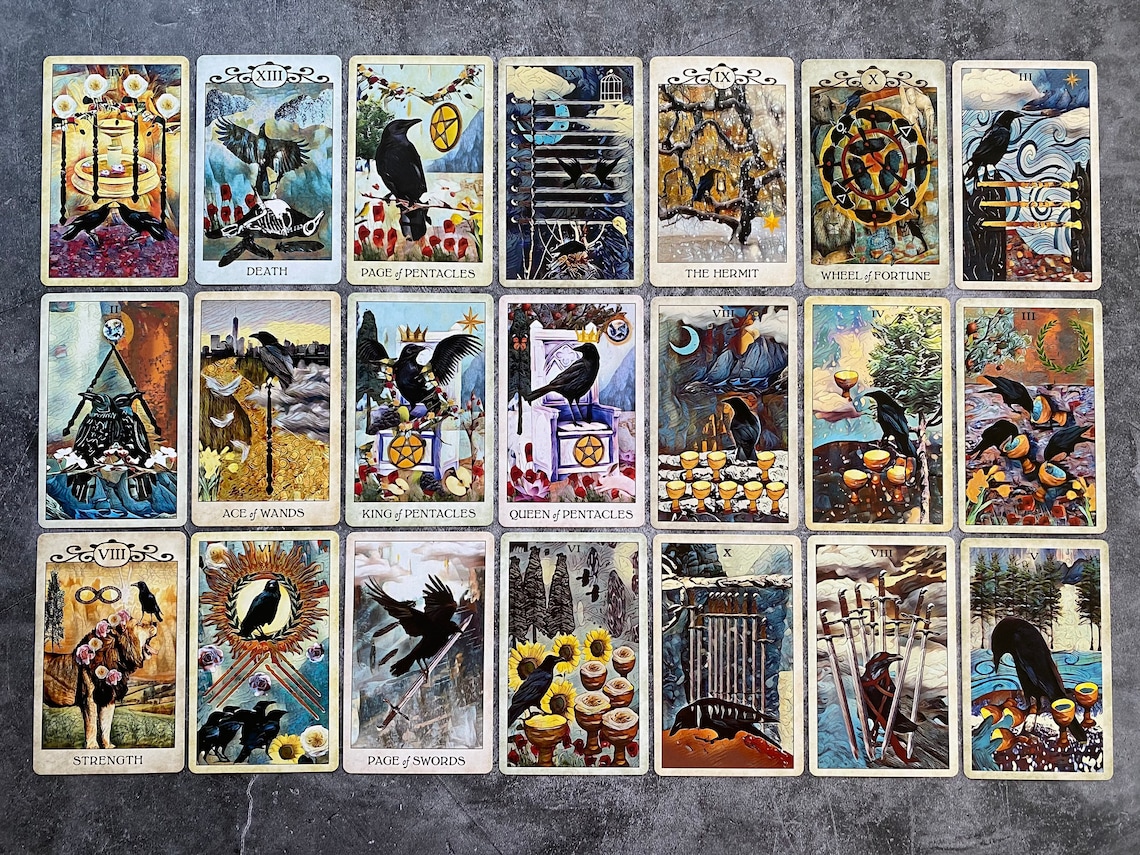 Crow Tarot Deck 78 Cards 86 Page Booklet Tarot Cards | Etsy