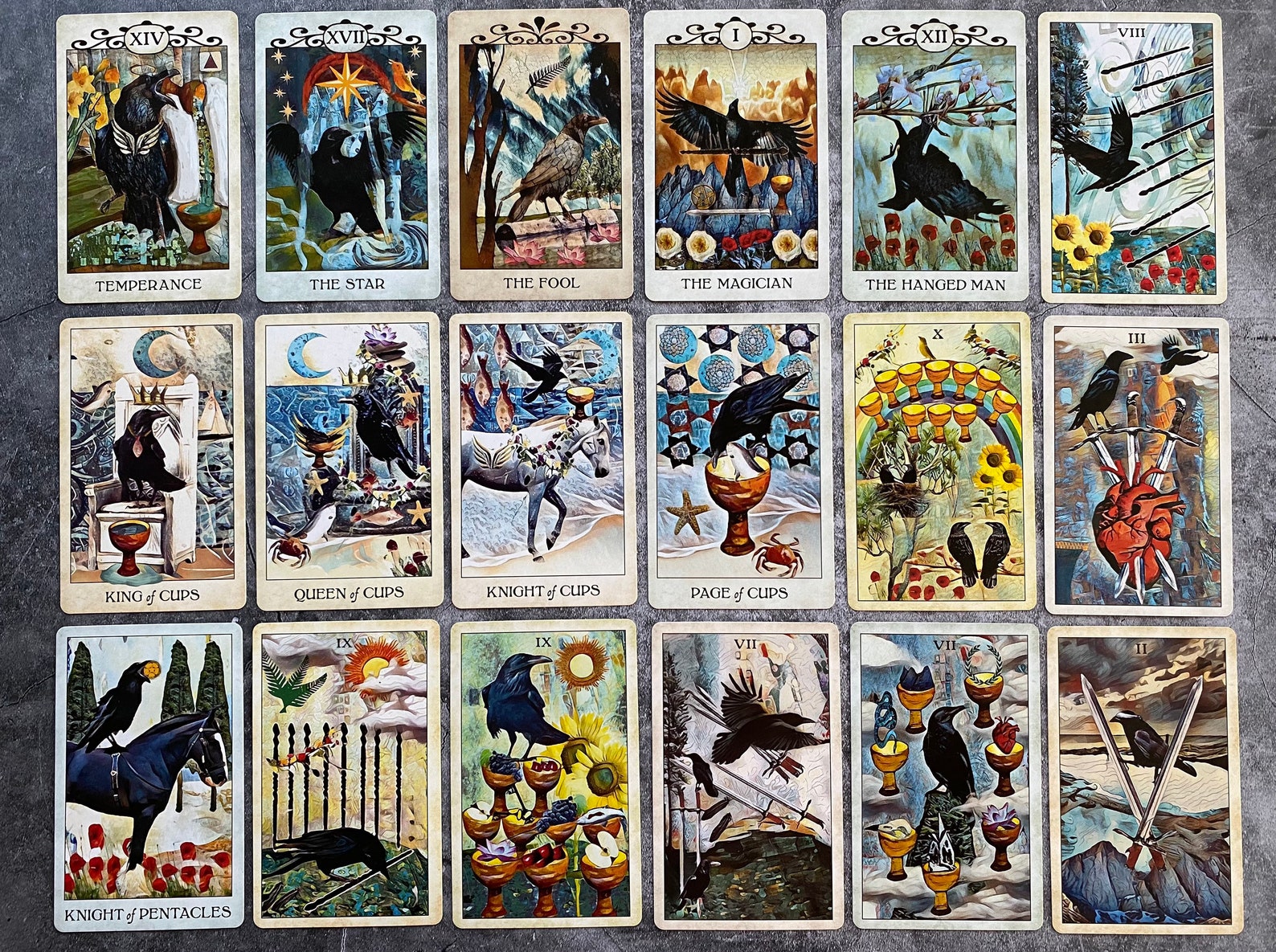 Crow Tarot Deck 78 Cards 86 Page Booklet Tarot Cards | Etsy