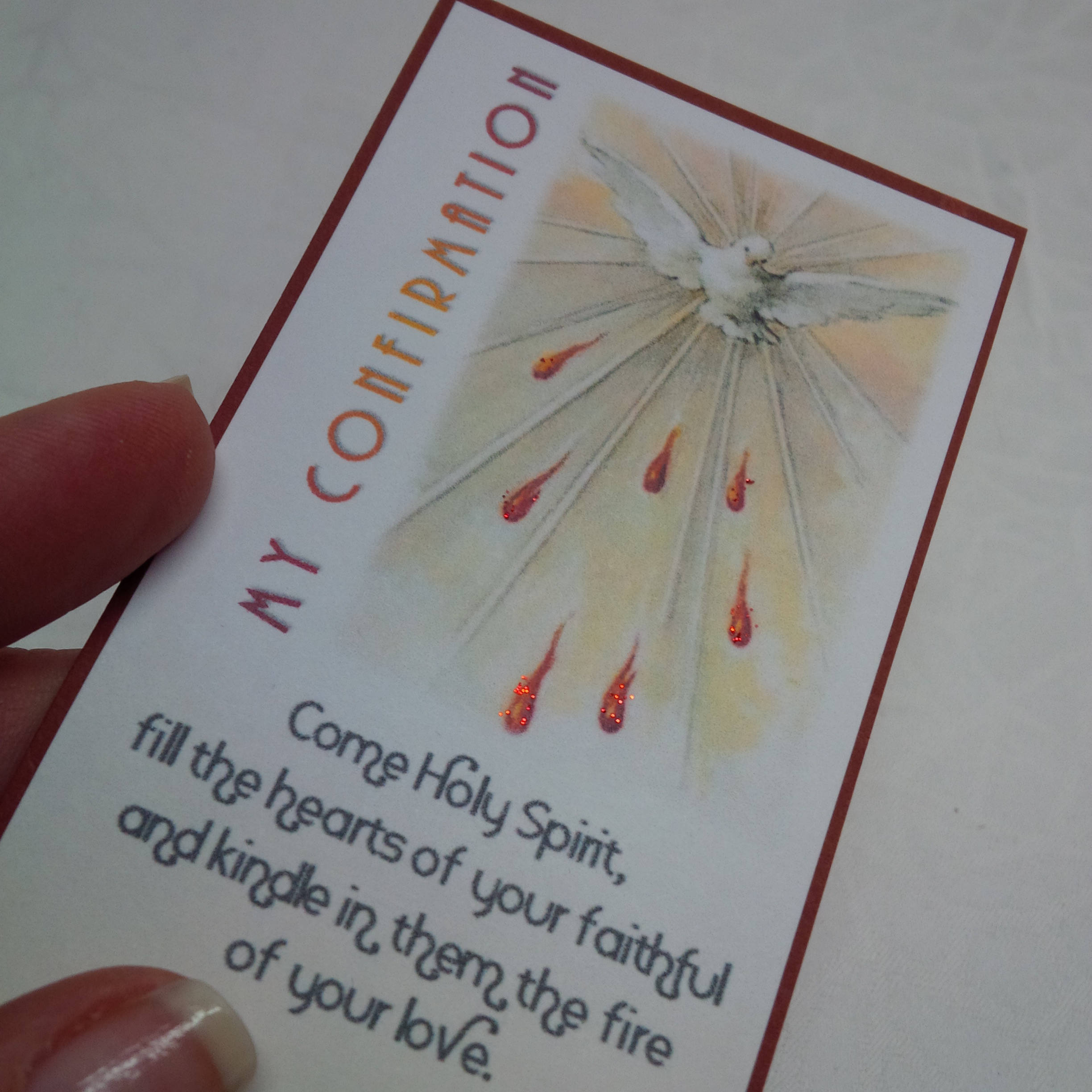 12 CONFIRMATION FIRE BOOKMARKS. Holy Spirit Prayer Cards. | Etsy Canada