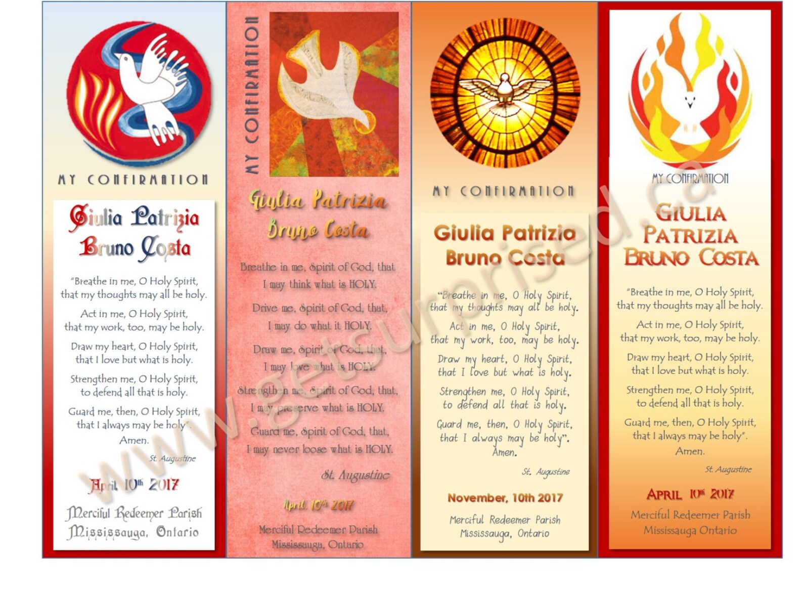 12 CONFIRMATION FIRE BOOKMARKS. Holy Spirit Prayer Cards. - Etsy