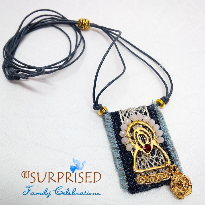 PINK CRYSTALS SCAPULAR. Mystical Rose Jean & Lace Original - Etsy