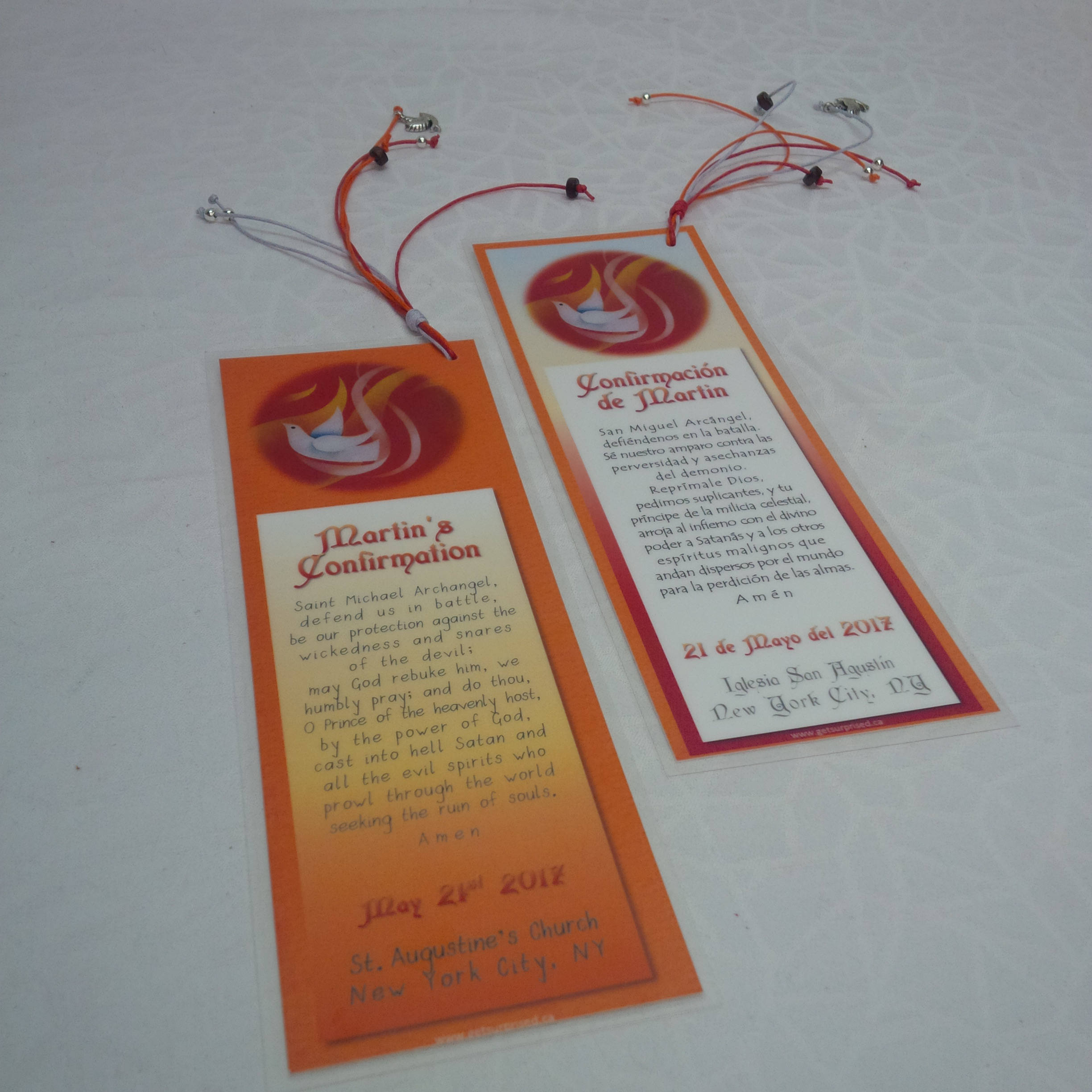 12 CONFIRMATION FIRE BOOKMARKS. Holy Spirit Prayer Cards. Bilingual ...