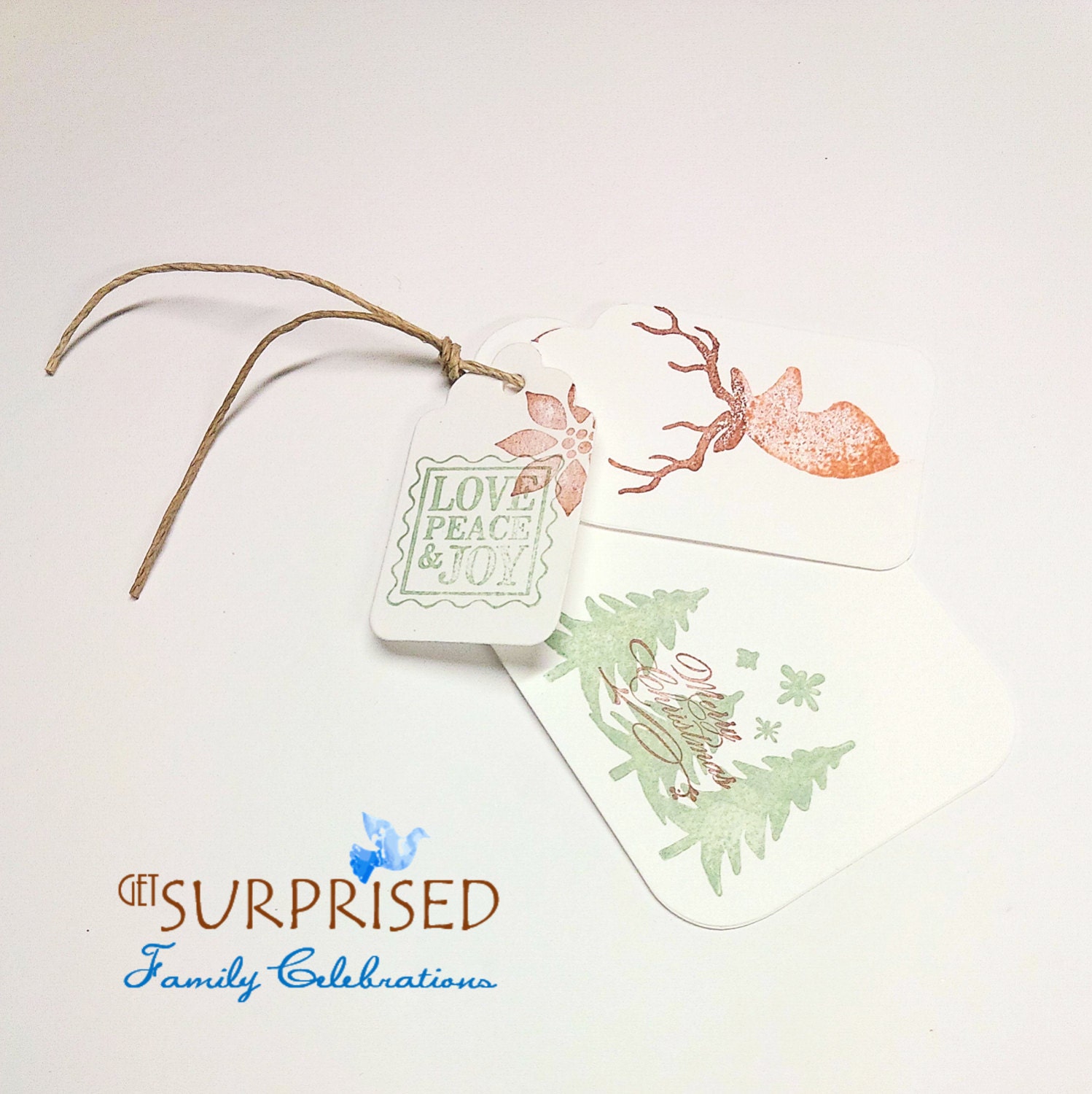 6 CHRISTMAS TAGS SETS. Rustic Gift Tags. 3 Hand Stamped Tags - Etsy