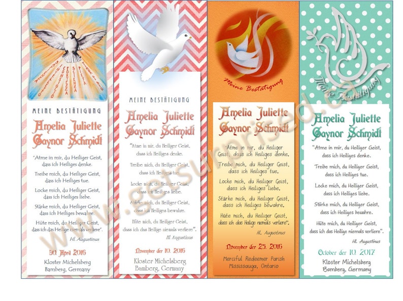 12 CONFIRMATION FIRE BOOKMARKS. Holy Spirit Prayer Cards. - Etsy Canada